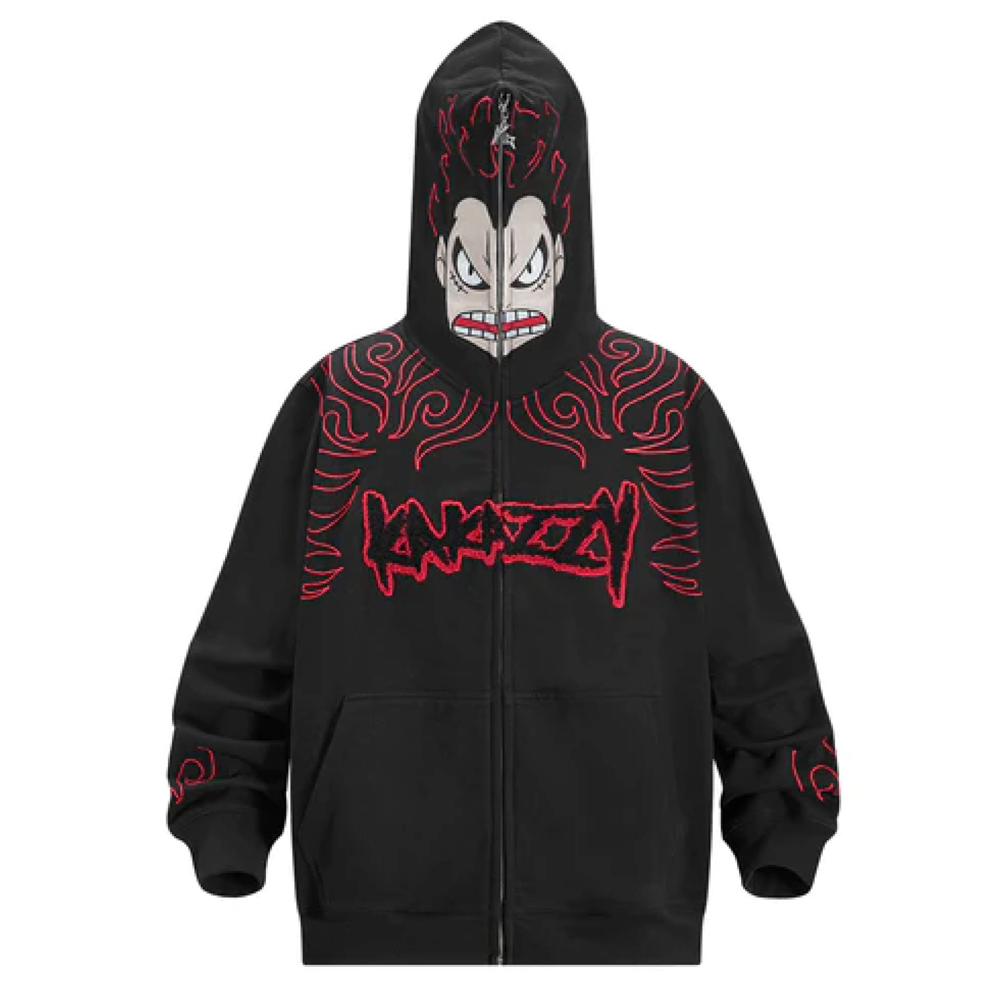 Kakazzy Full Zip Hoodie Black (Eyes Can See） – W-Drops